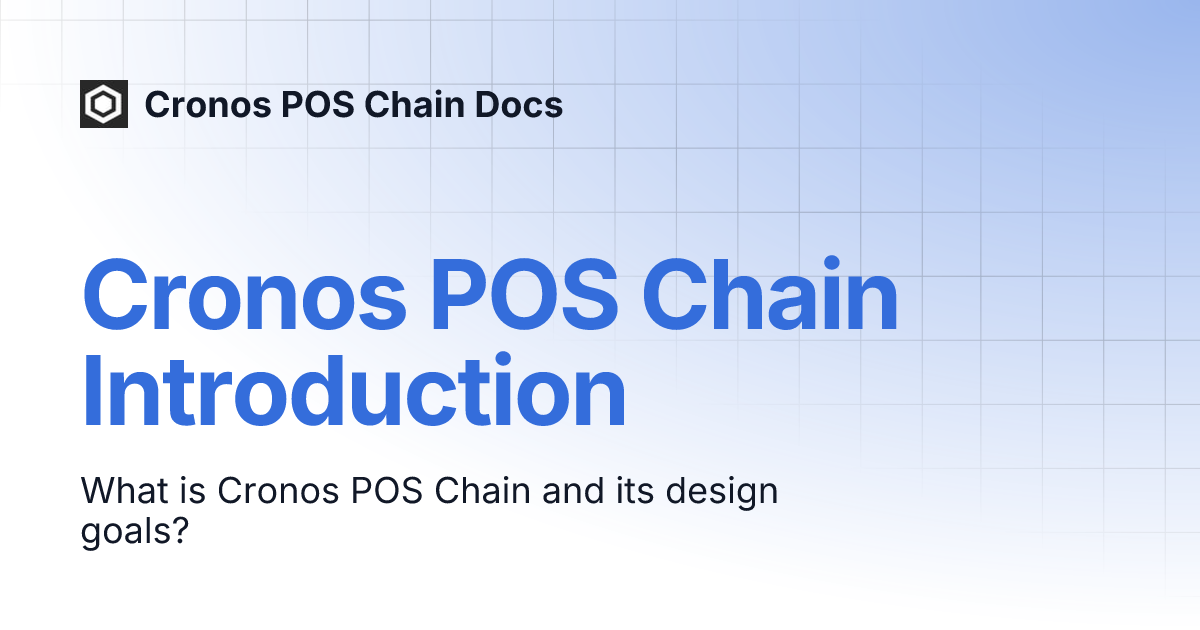 Cronos POS Chain Introduction | Cronos POS Chain Docs