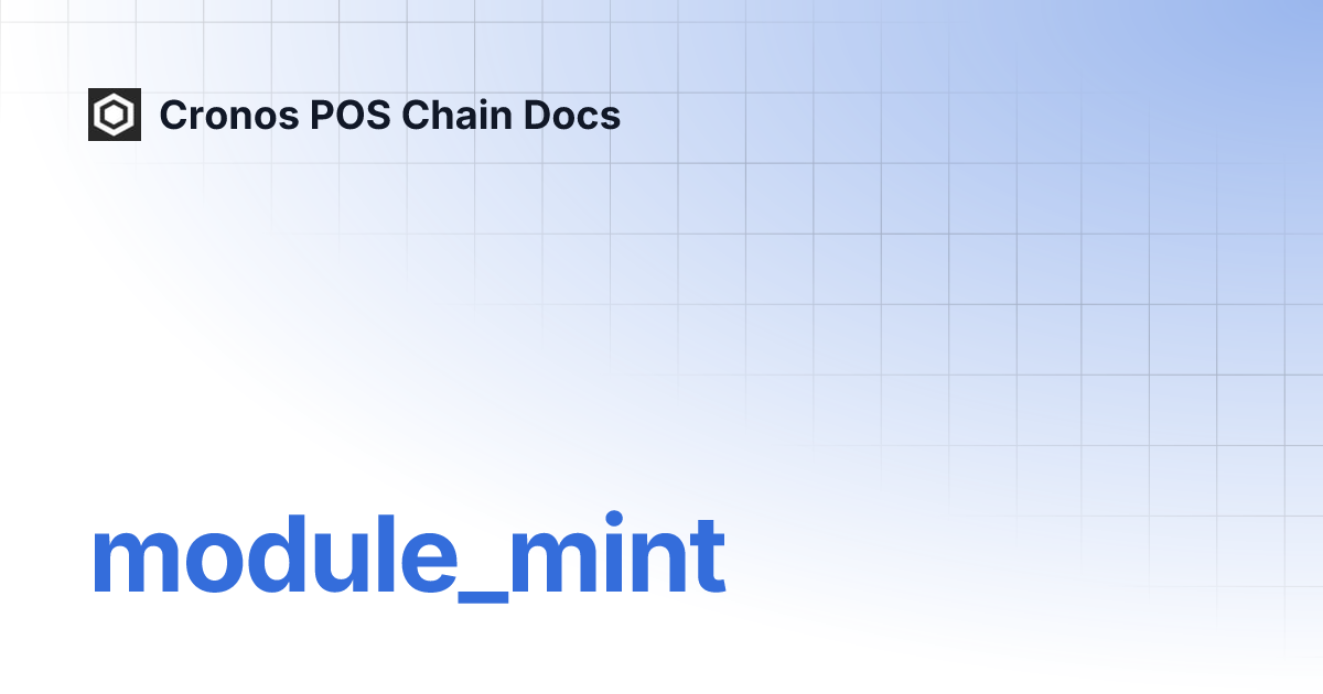 module_mint | Cronos POS Chain Docs